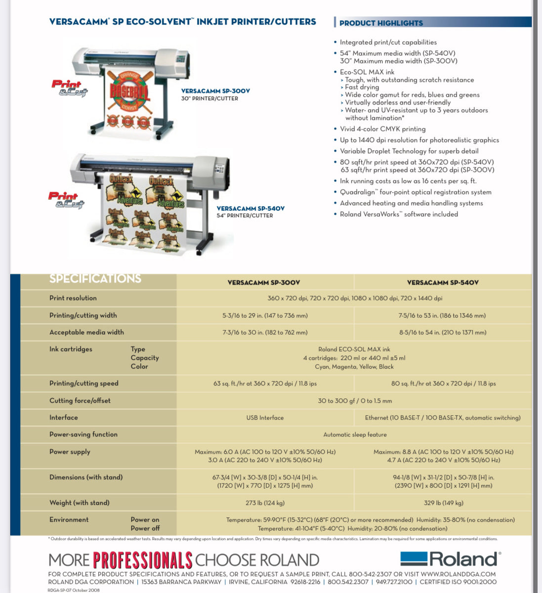 Refurbished Roland SP300v 30” Printer & Cutter - Call For Details ...